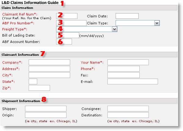 ABF Freight System, Inc. - Claims Filing Info Page