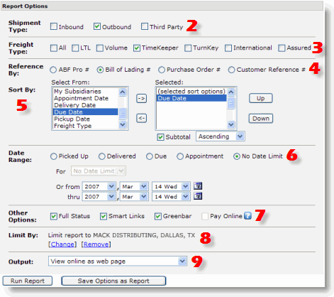 ABF Shipping Tip - Custom Status Reports